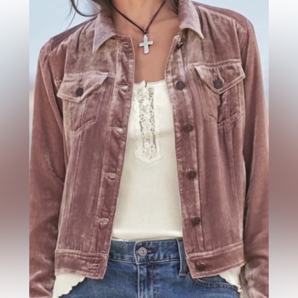Sundance | Jackets & Coats | Sundance Velvet Jacket In Dusty Rose P ...